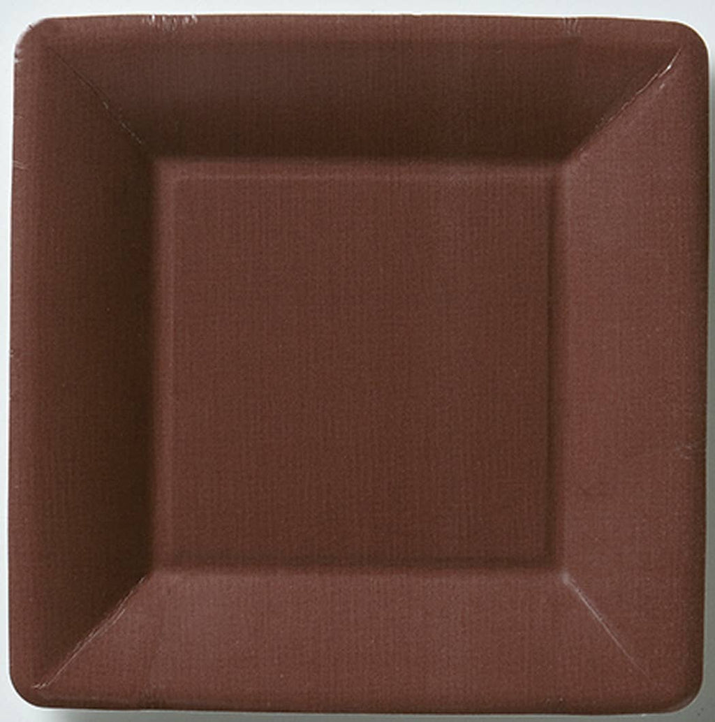 Classic Linen Brown 7" Square Paper Plates Pkg/8 – La Cuisine