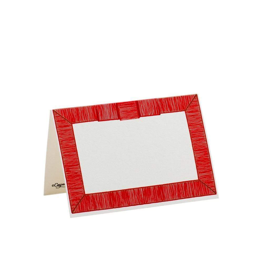 Placecards: Red Ribbon Border – La Cuisine
